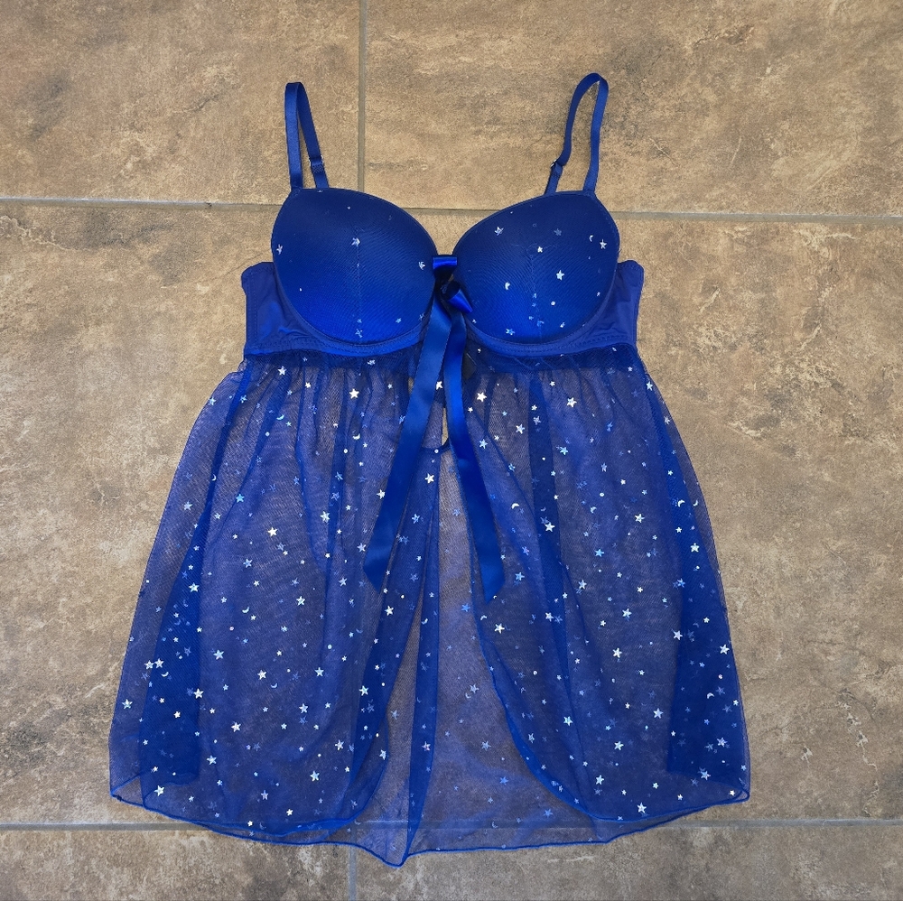Blue Starlight Babydoll Lingerie Nightie - Gem